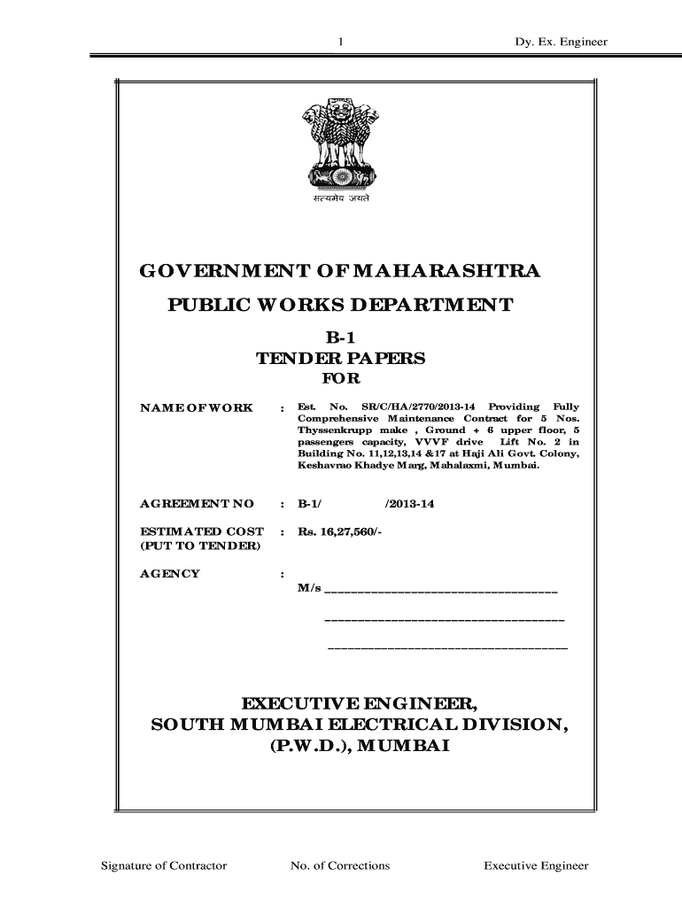 Fillable Online Government of Maharashtra - Public Works Department ...