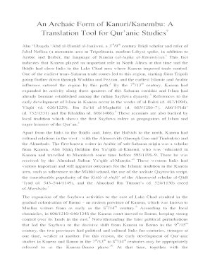 Fillable Online eprints soas ac An Archaic Form of Kanuri/Kanembu: A ...