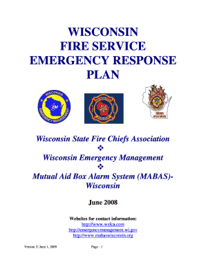 Fillable Online iafc Wisconsin fire service emergency response plan ...