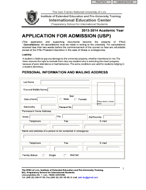Fillable Online international lnu edu Print Form Submit by Email ...