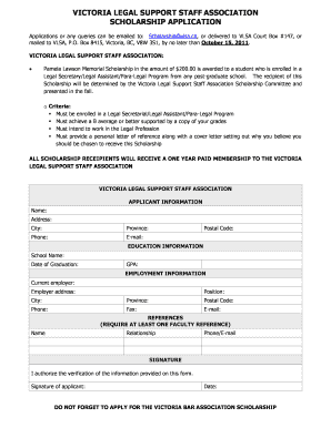 Fillable Online Victoria legal secretaries' association - Victoria ...