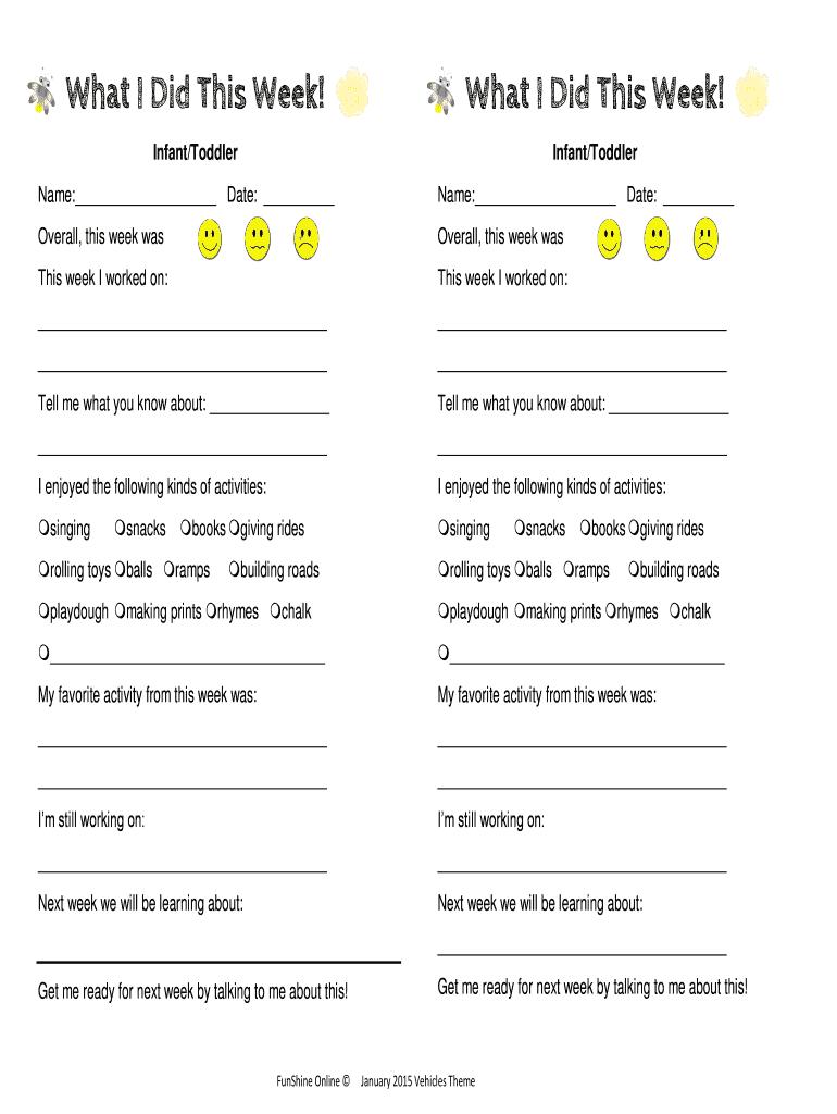 Fillable Online What I Did This Week Fax Email Print - pdfFiller