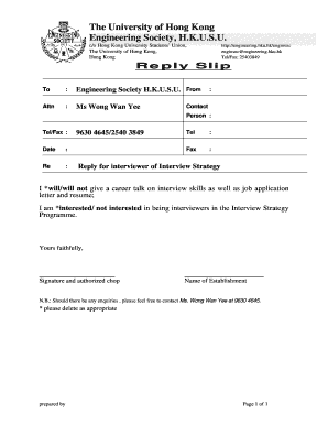 Interview Slip - Fill Online, Printable, Fillable, Blank | pdfFiller