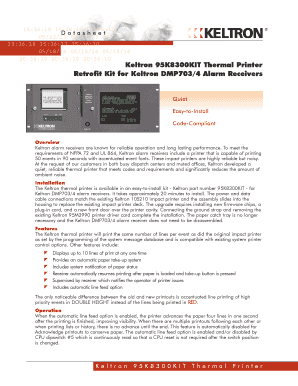 Fillable Online Keltron 95K8300KIT Thermal Printer Fax Email Print ...