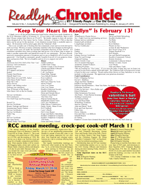 Readlyn Chronicle - Fill Online, Printable, Fillable, Blank | pdfFiller