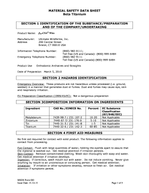Fillable Online MSDS Form 003 BIII-CNA256docx Fax Email Print - pdfFiller