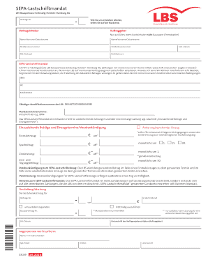 Ausfüllbar Online lbs SEPA-Lastschriftmandat - LBS - lbs Fax Email ...