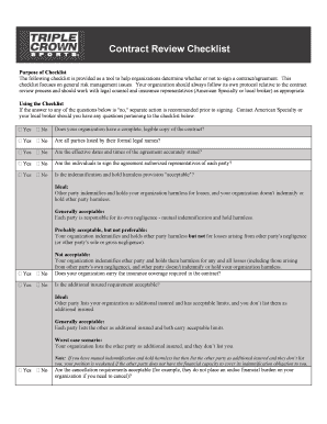 Fillable Online The following checklist is provided as a tool to help ...