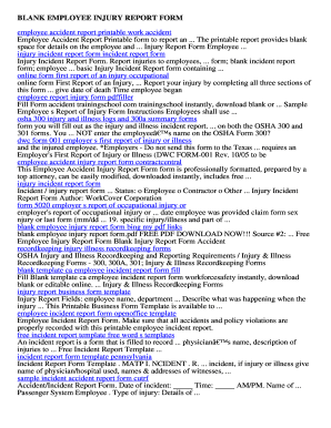 Fillable Online Blank employee injury report bformb Fax Email Print ...