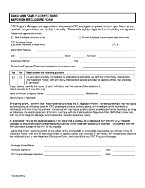 Fillable Online dhs state il Child and bfamilyb connections nepotism ...