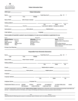 Fillable Online Patient Information Sheet Patient Information ...