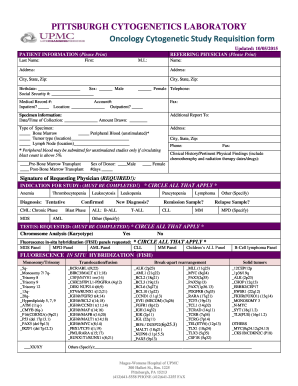 Fillable Online Oncology analysis - pittsburgh cytogenetics laboratory ...