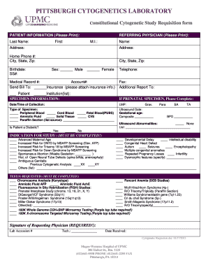 Fillable Online PITTSBURGH CYTOGENETICS LABORATORY Constitutional ...