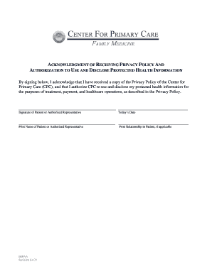 Fillable Online By signing below, I acknowledge that I have received a ...