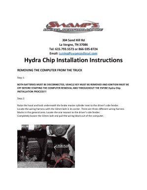 Fillable Online Hydra Chip Installation Instructions - Swamps Diesel ...