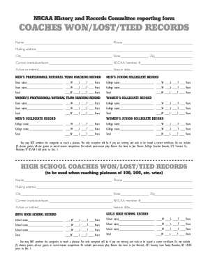 Fillable Online ossca NSCAA History and Records Committee reporting ...