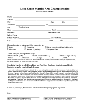 Fillable Online karateusa Deep South Martial Arts Championships ...