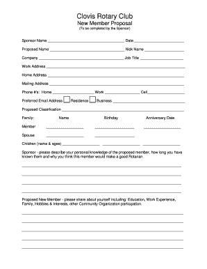Fillable Online Clovis Rotary Club Fax Email Print - pdfFiller