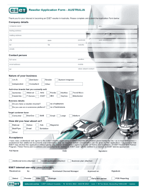 Fillable Online Reseller Application Form - AUSTRALIA Fax Email Print ...