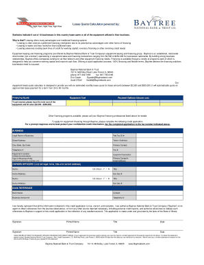 Fillable Online Lease Quote Calculator powered by Fax Email Print ...