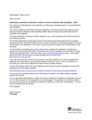 Fillable Online mops nsw edu Template Letter for Informing Parents and ...