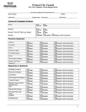 Fillable Online New User Computer Access Form Fax Email Print - pdfFiller