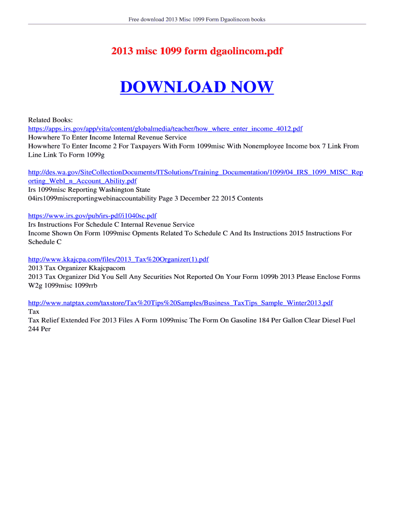 Fillable Online goodel hol 2013 bmisc 1099b form dgaolincom pdf - holes ...