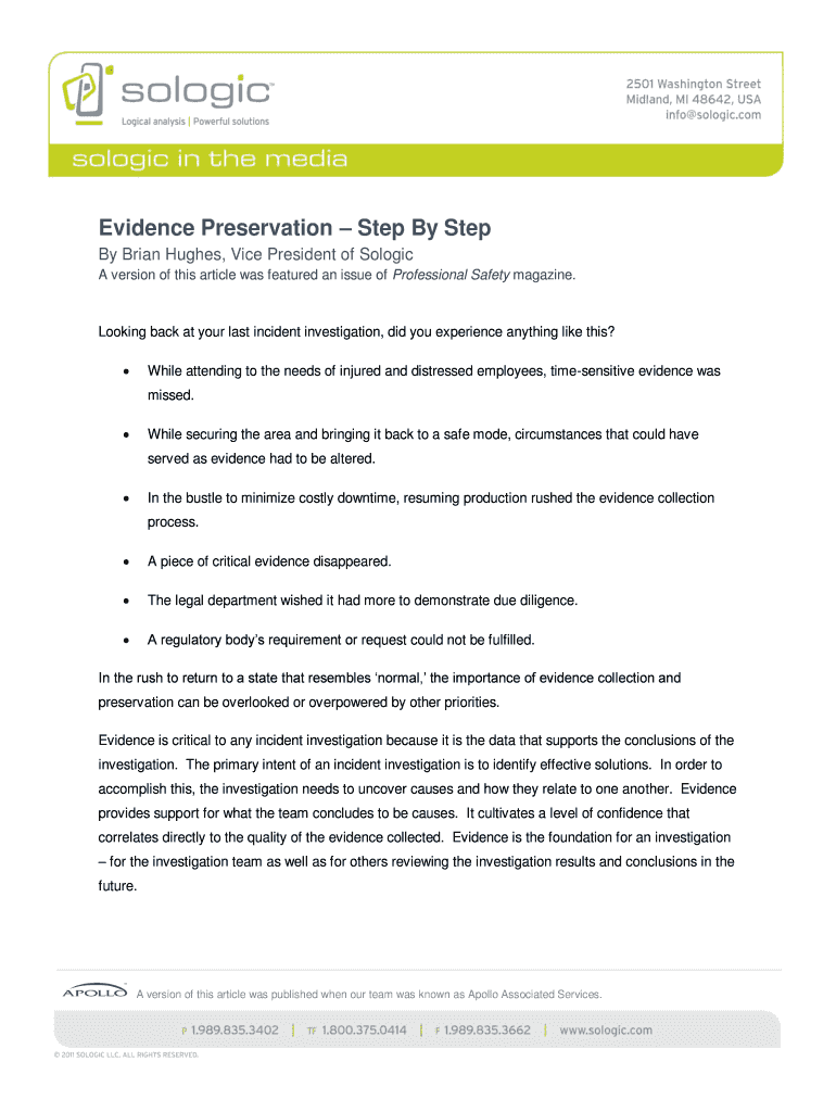 Fillable Online Evidence Preservation Step By Step Fax Email Print ...