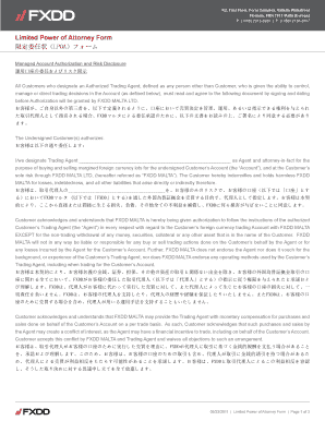 Fillable Online Limited Power of Attorney Form ??????LPOA????? - FXDD ...