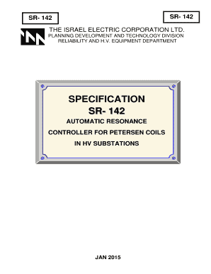 Fillable Online SPECIFICATION SR- 142 Fax Email Print - pdfFiller