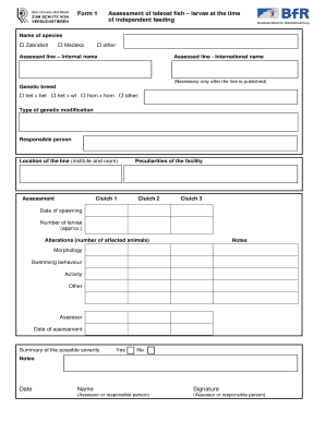 Fillable Online Severity assessment of genetically altered fisch bony ...