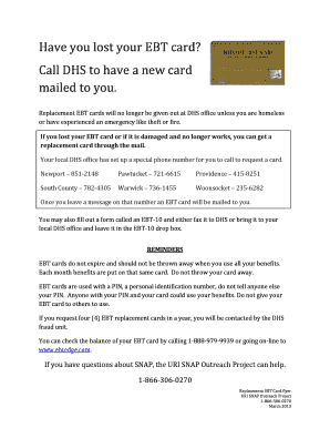 Fillable Online Have you lost your EBT card Fax Email Print - pdfFiller