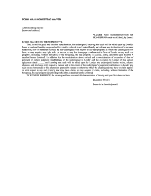 Waiving Homestead Rights Form - Fill Online, Printable, Fillable, Blank ...