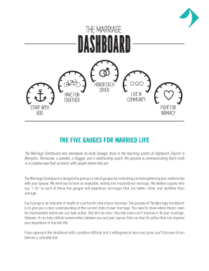 Fillable Online THE MARRIAGE DASHBOARD - thejourneyocnet Fax Email ...