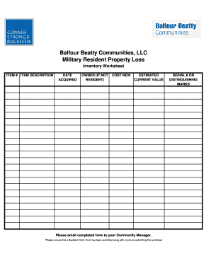 Fillable Online Military Resident Property Loss Fax Email Print - pdfFiller