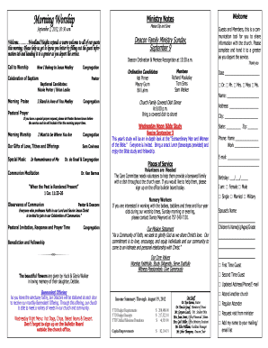 Fillable Online woodlandheightsbaptist Ministry Notes Welcome Deacon ...