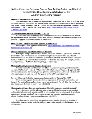 Fillable Online faa Use of the Electronic Federal Drug Testing Custody ...