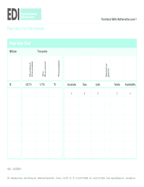 Fillable Online Place Value Chart With Decimals Fax Email Print - pdfFiller