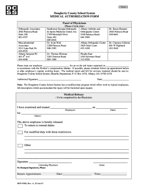 Fillable Online dcss schooldesk Dougherty County School System MEDICAL ...