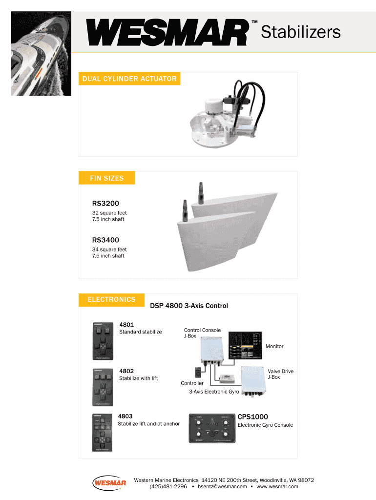 Fillable Online Stabilizers - Wesmar Fax Email Print - pdfFiller