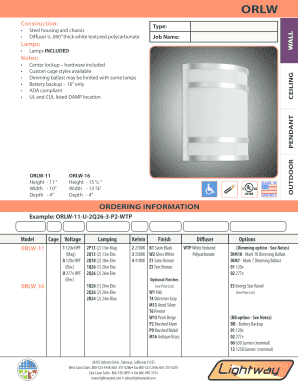 Fillable Online ORLW - lightwayindcom Fax Email Print - pdfFiller