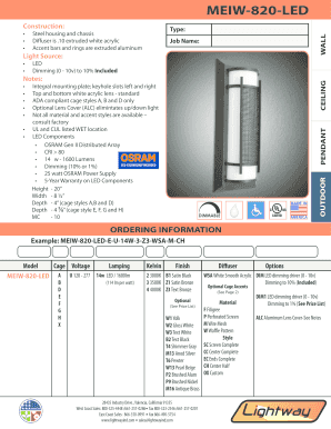 Fillable Online MEIW-820-LED - lightwayindcom Fax Email Print - pdfFiller