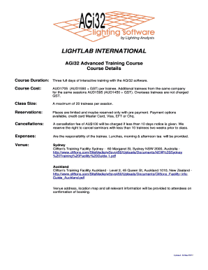 Fillable Online AGi32 Advanced Course Registration Form - lsacomau Fax ...