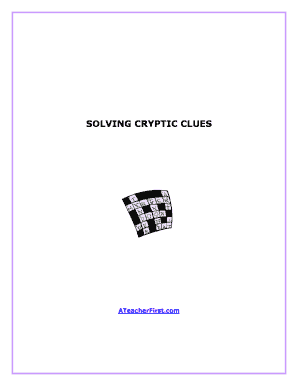 Fillable Online SOLVING CRYPTIC CLUES Fax Email Print - pdfFiller