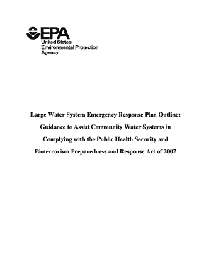 Fillable Online Large Water System Emergency Response Plan Outline: Fax ...