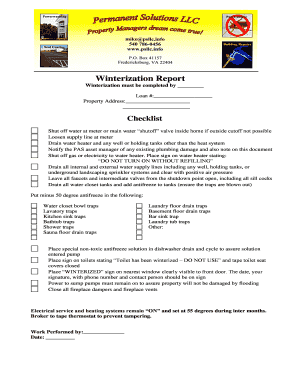 Fillable Online psllc Winterization Report - psllc Fax Email Print ...