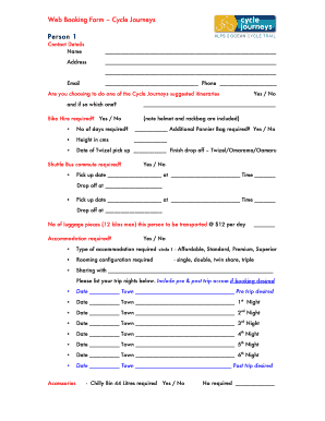 Fillable Online CJ Web Booking Form - connectfoxymsconz Fax Email Print ...