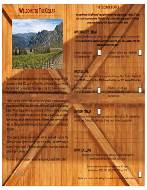 Fillable Online W T C THE DECEMBER OFFER ELCOME TO - connectfoxymsconz ...