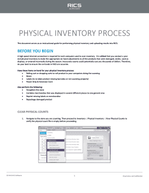 Fillable Online PHYSICAL INVENTORY PROCESS Fax Email Print - pdfFiller