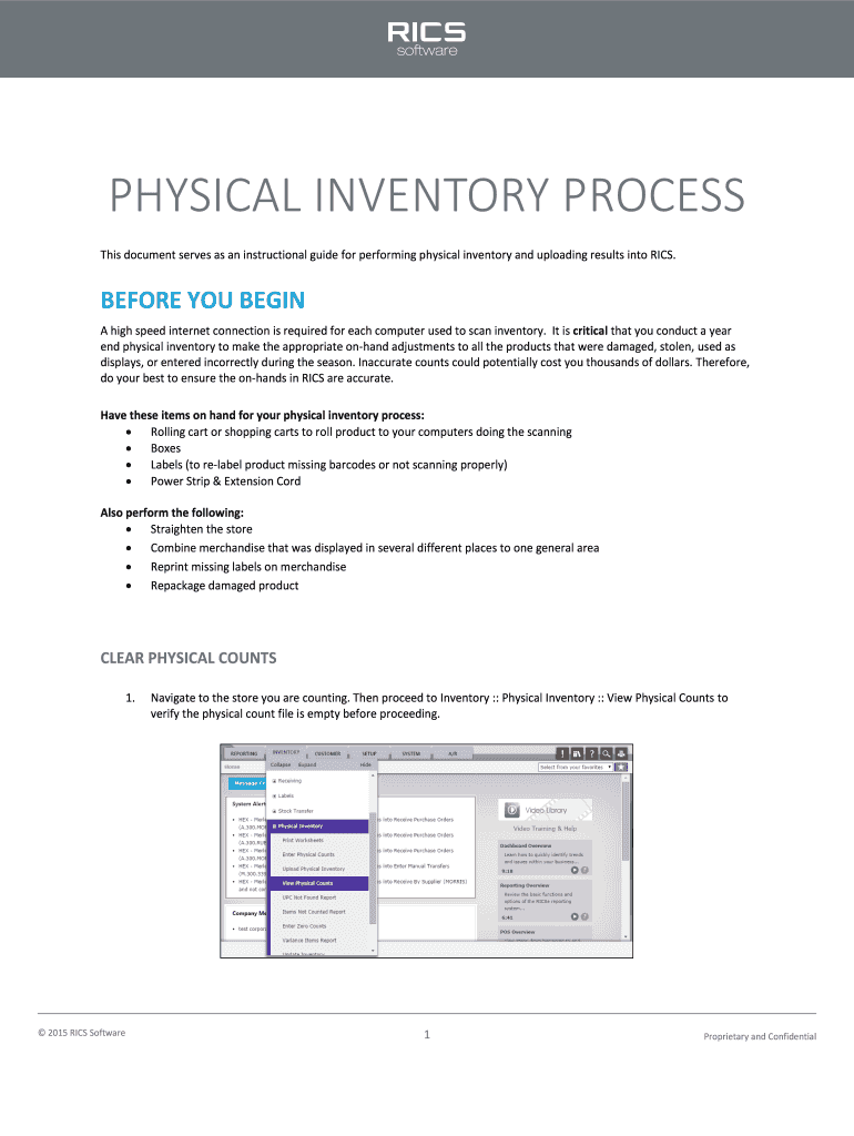 Fillable Online PHYSICAL INVENTORY PROCESS Fax Email Print - pdfFiller